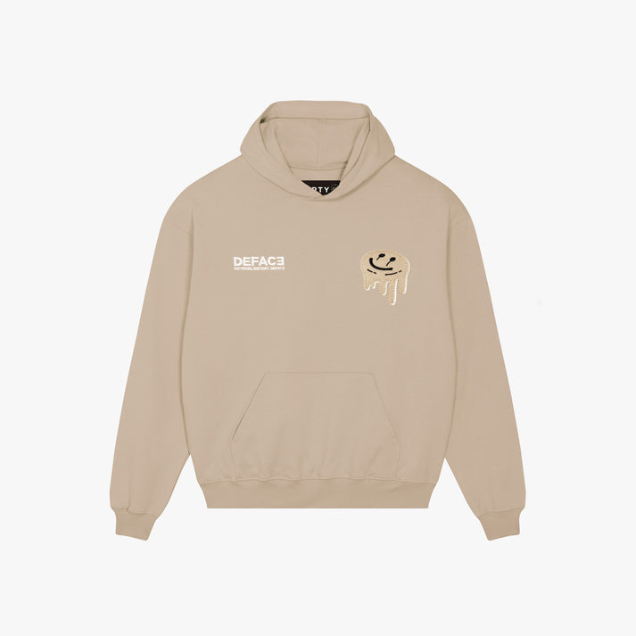 Deface Felt Drip Hoodie (Beige Dust) – Forty Clothing